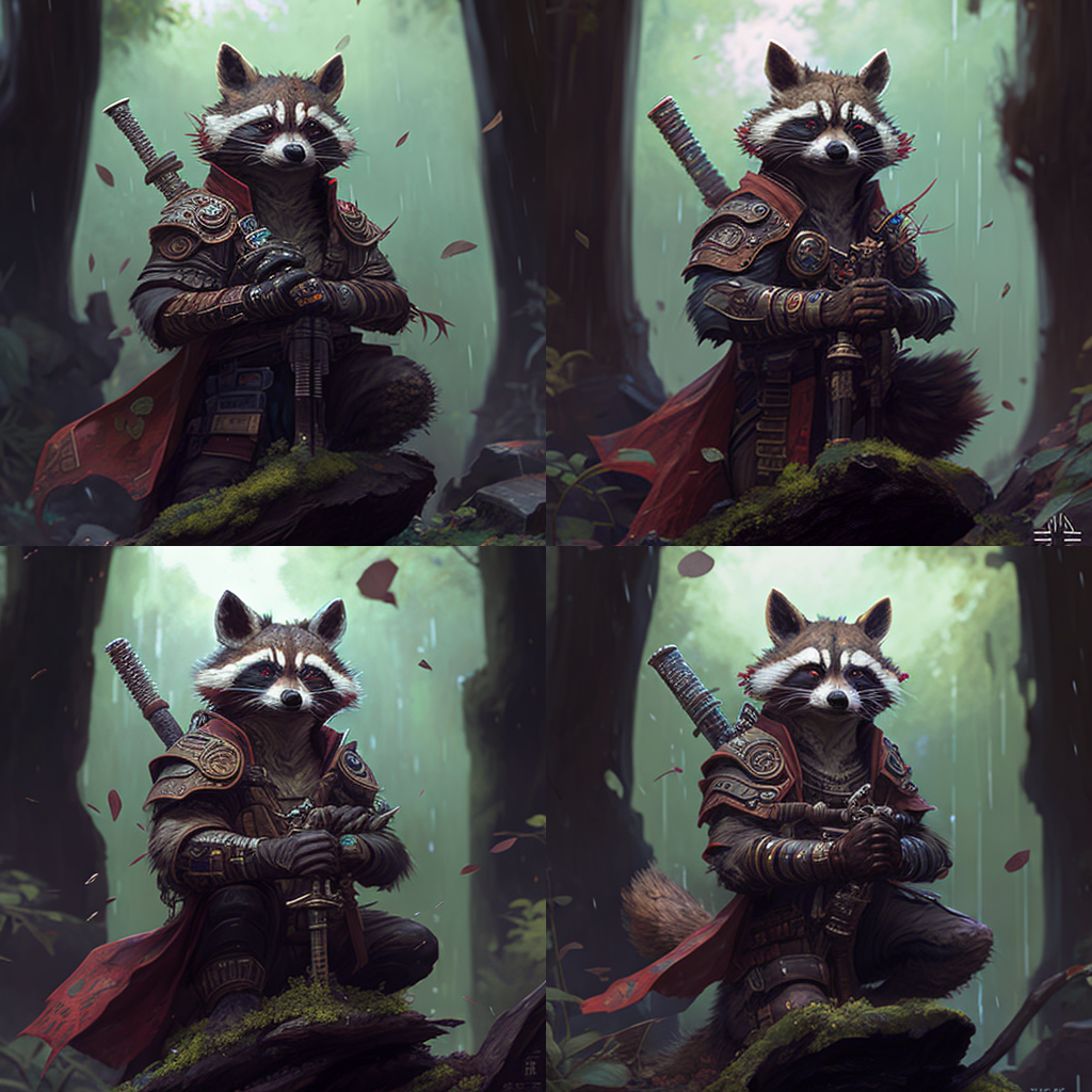 How to workflow detailed images in MidJourney: A Samurai Raccoon ...