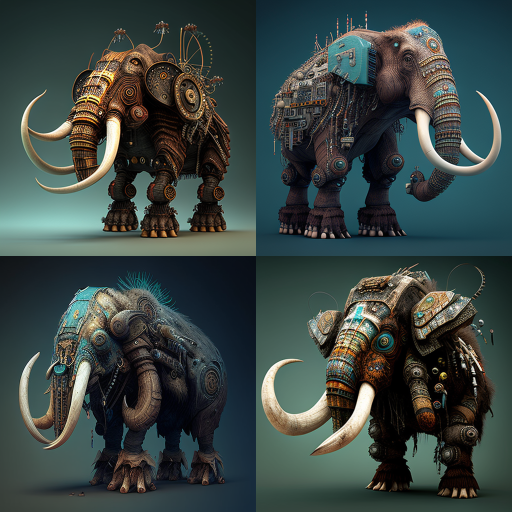 How to Make a Detailed CyperPunk Mammoth In MidJourney - Prompt Hero.Ai