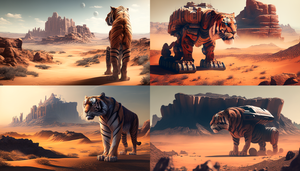 How to make a giant sci-fi Tiger on Mars in MidJourney - Prompt Hero.Ai