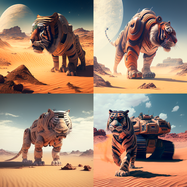 How to make a giant sci-fi Tiger on Mars in MidJourney - Prompt Hero.Ai