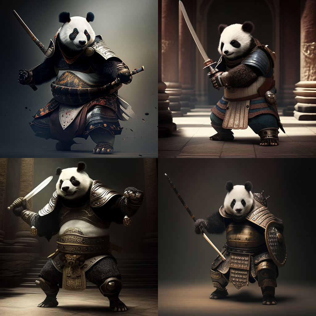 How to make a samurai panda in Ukiyo-e art style - Prompt Hero.Ai
