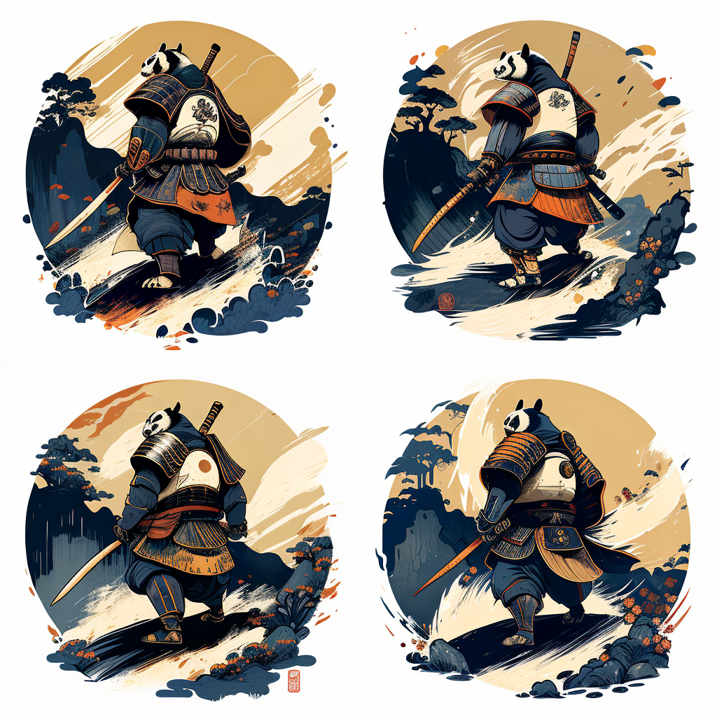 How to make a samurai panda in Ukiyo-e art style - Prompt Hero.Ai