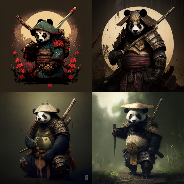How to make a samurai panda in Ukiyo-e art style - Prompt Hero.Ai