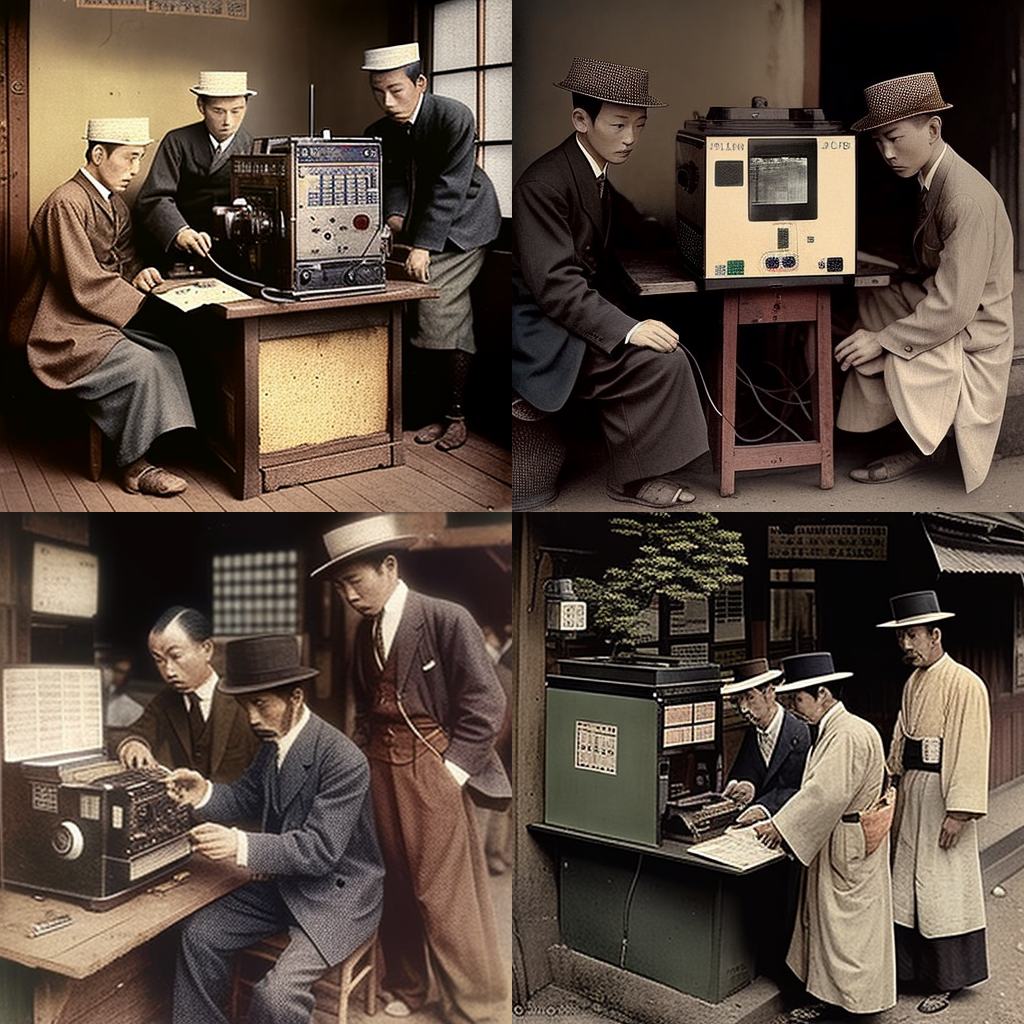 What if people in Japan in 1910 had modern technology? MidJourney can ...