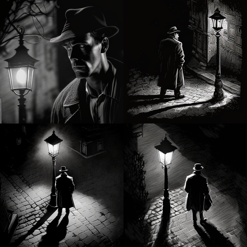 Using shadows in MidJourney to make a film noir picture - Prompt Hero.Ai