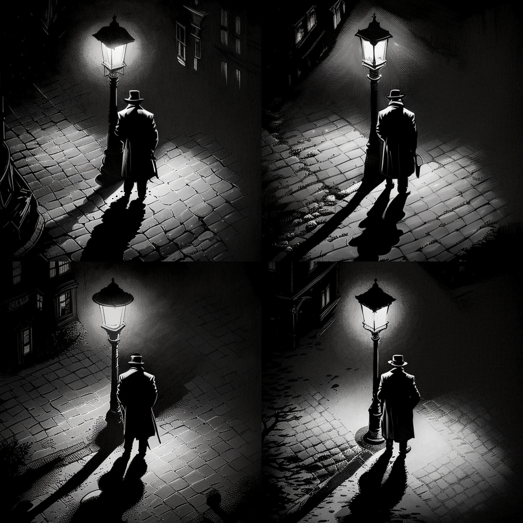 Using shadows in MidJourney to make a film noir picture - Prompt Hero.Ai