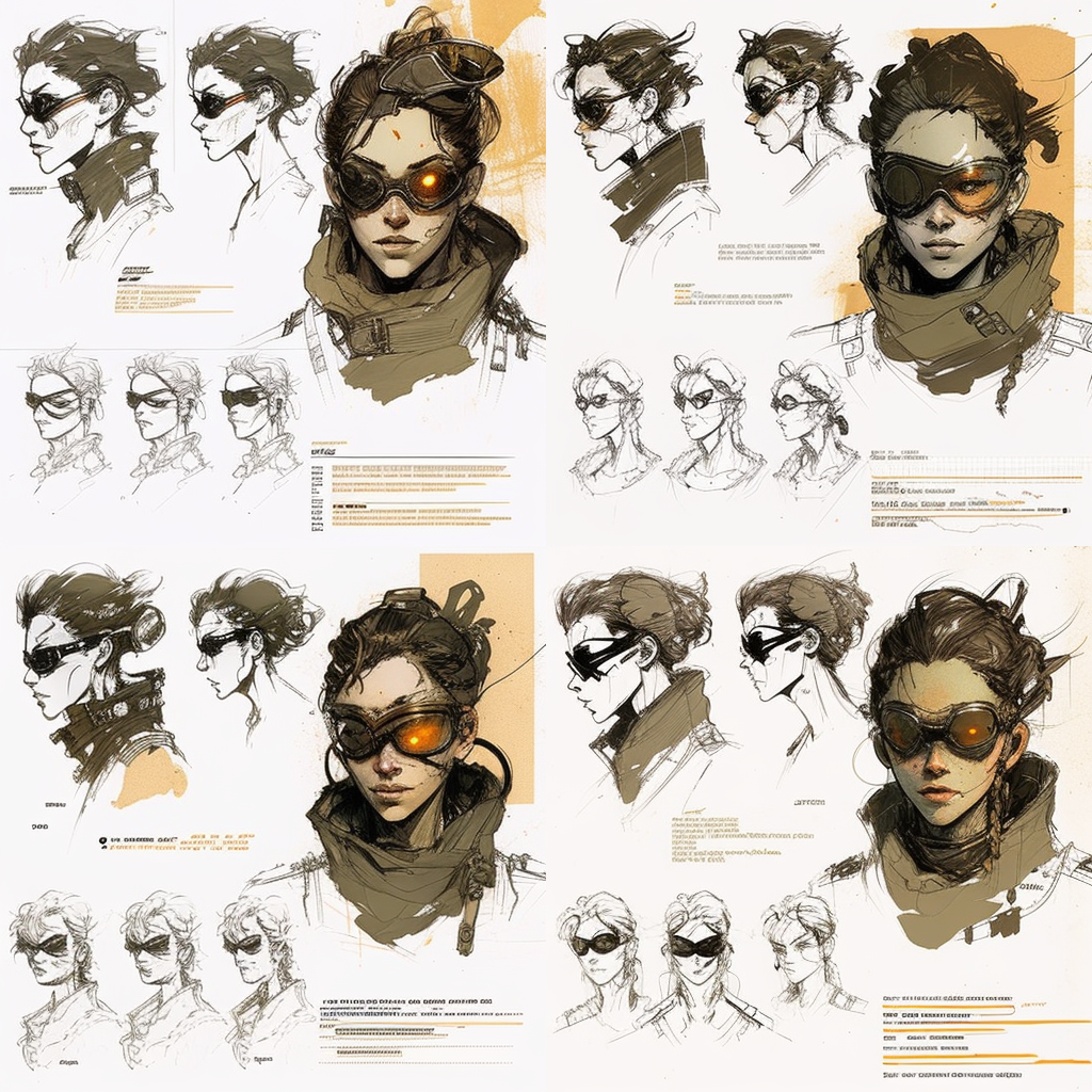 How to make a sci-fi character concept art sheet in MidJourney - Prompt ...
