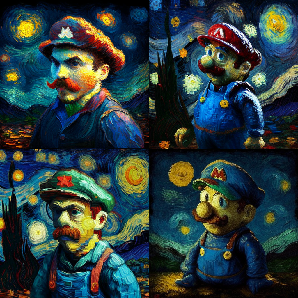 Making Mario in different art styles in MidJourney - Prompt Hero.Ai
