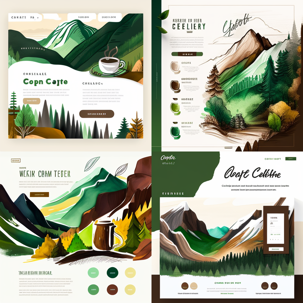 How to make a stylized website of a coffee shop in MidJourney - Prompt ...