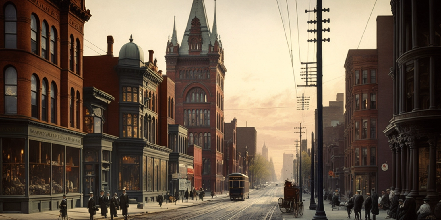 Making an image of Toronto in 1910, in MidJourney - Prompt Hero.Ai