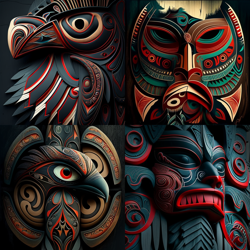Making Haida art in MidJourney - Prompt Hero.Ai